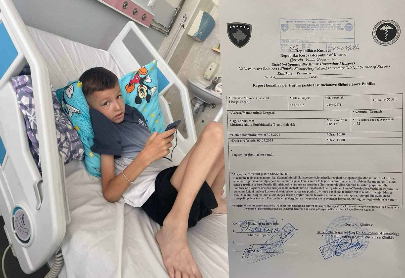 8-vjeçari Uvejs Fetahu ka nevojë urgjente për shërim jasht vendit ...